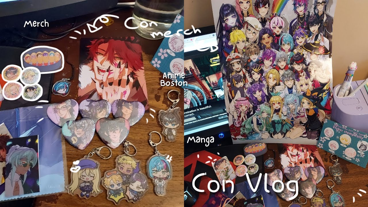 Anime Boston Vlog 🍱 || Unboxing merch, Manga, Artist Alley, Popmart ...