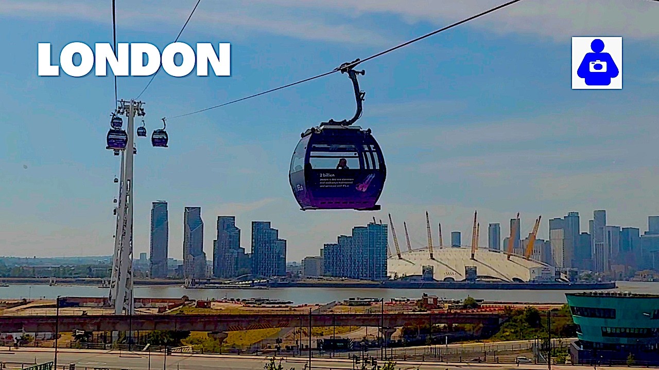 Aerial Thames Views 🚠 London Cable Car from Royal Docks to O2 4K HDR ...