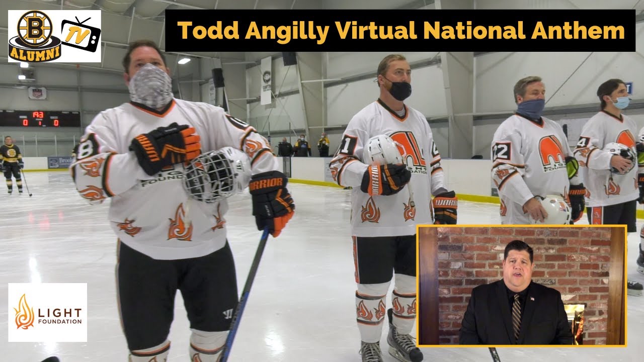 Todd Angilly Virtual National Anthem Prior to Bruins Alumni Game 01/02 ...