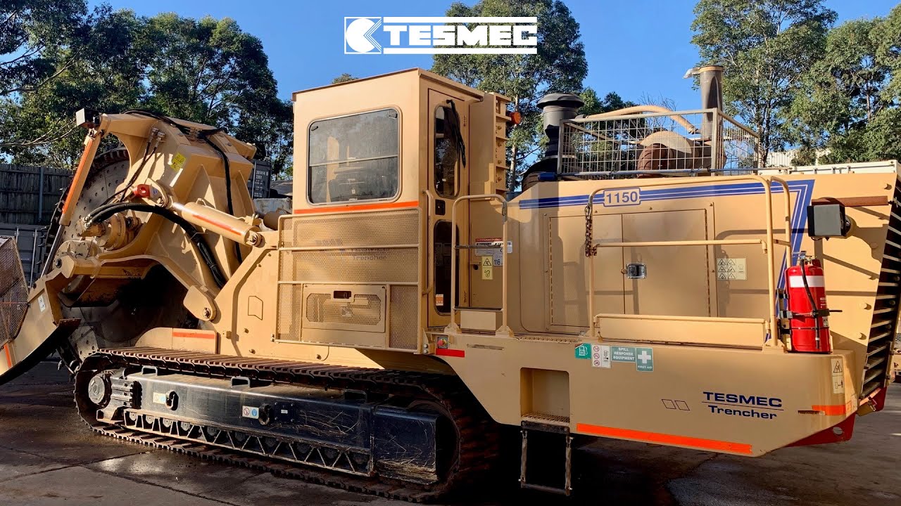 Tesmec 1150RS Pre-Trenching Hard Rock in NSW - YouTube