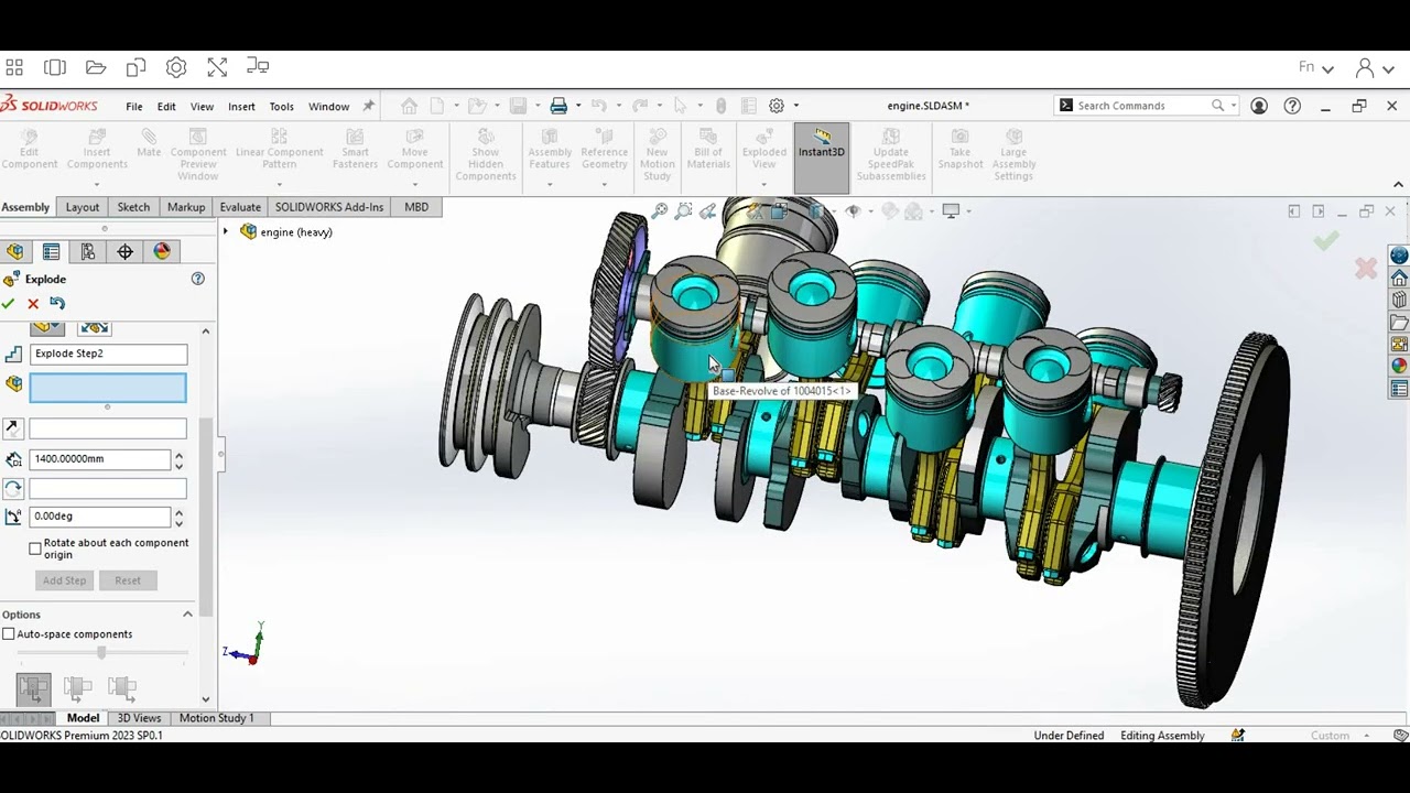 Exploring Cloud based SolidWorks Online_4 stroke Engine in SolidWorks ...