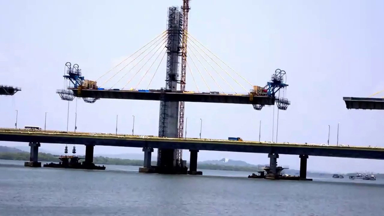 New Mandovi bridge 6 5 18 - YouTube