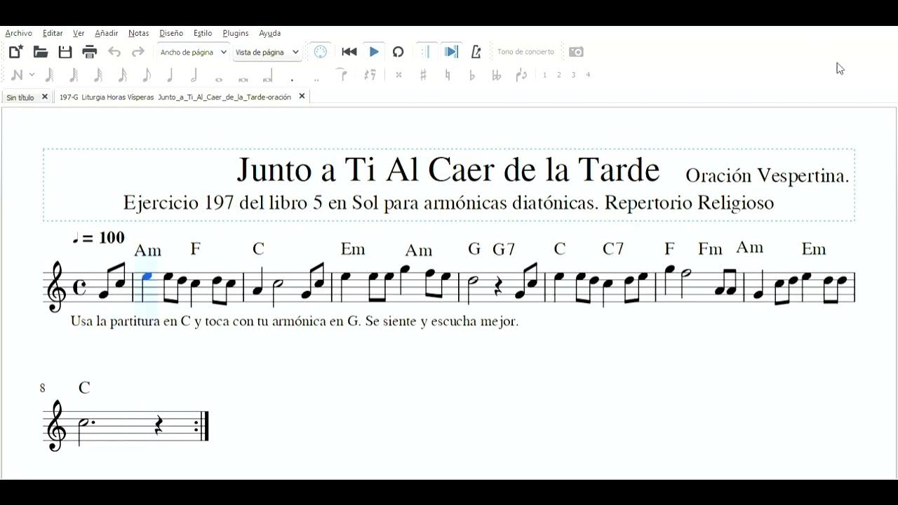 Junto a Ti Al Caer de la Tarde 2024-harmonica-acompañamiento de 8 acordes - YouTube