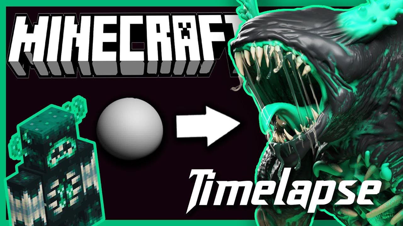 Minecraft Warden - Reimagine 3D sculpting timelapse - YouTube