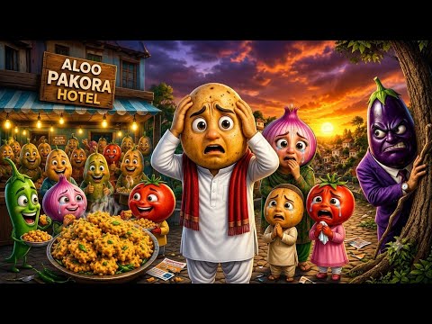 😱 Baingan Ne Aloo Ko Badnaam Kar Diya! | Potato Pakora Story | Emotional Village Cartoon 🥔🍆