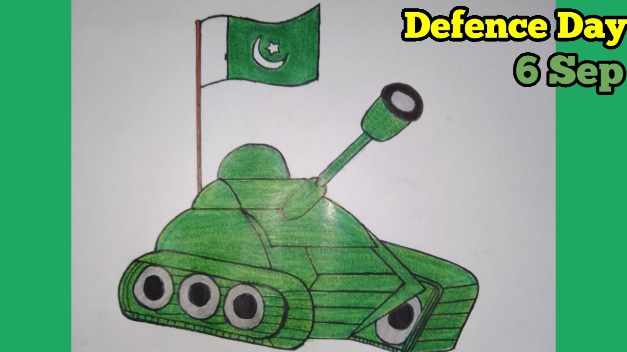 How to Draw a Tank | Pakistan Defence Day Drawing | 6 September Defence ...