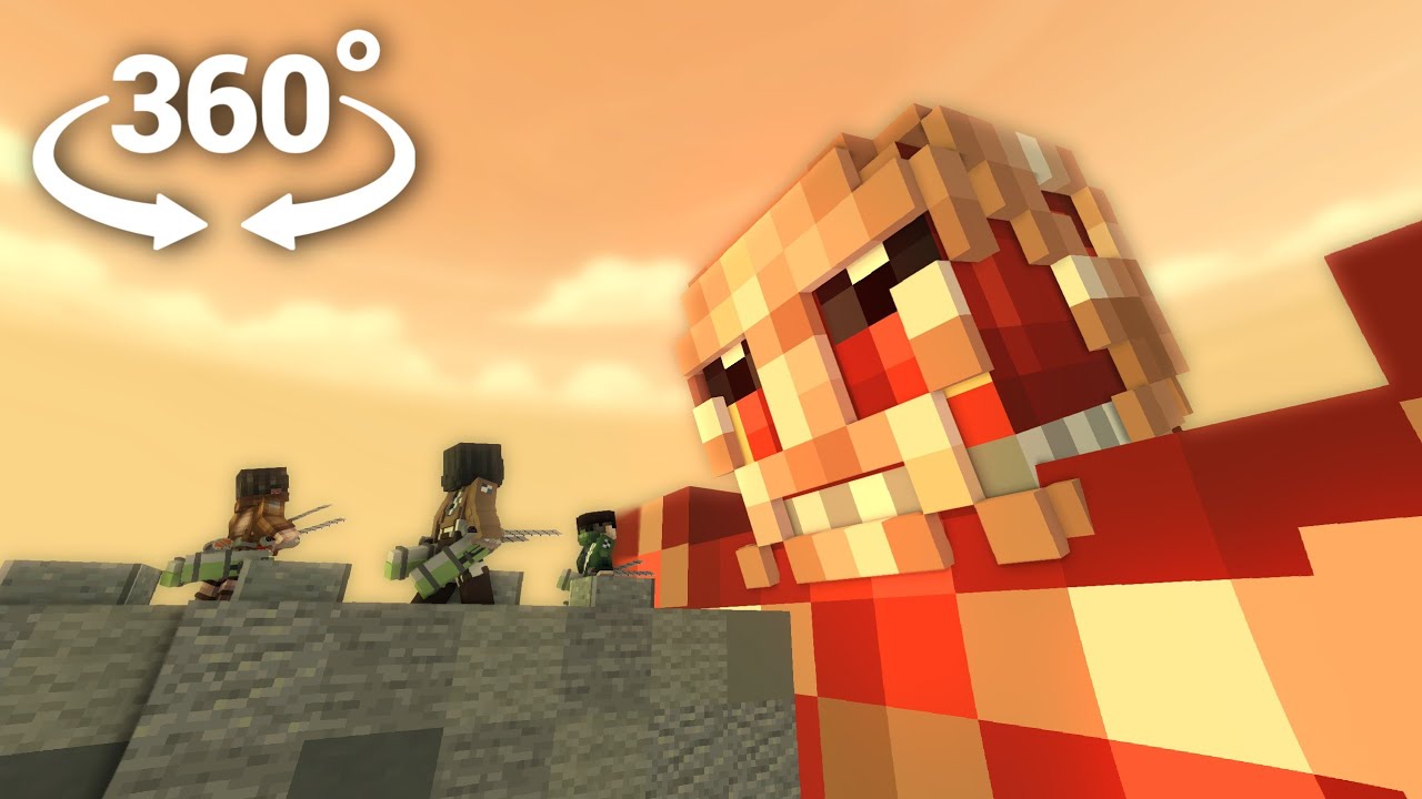 Attack on Titan 360° - Minecraft Animation (Mine-Imator 4K VR Video ...