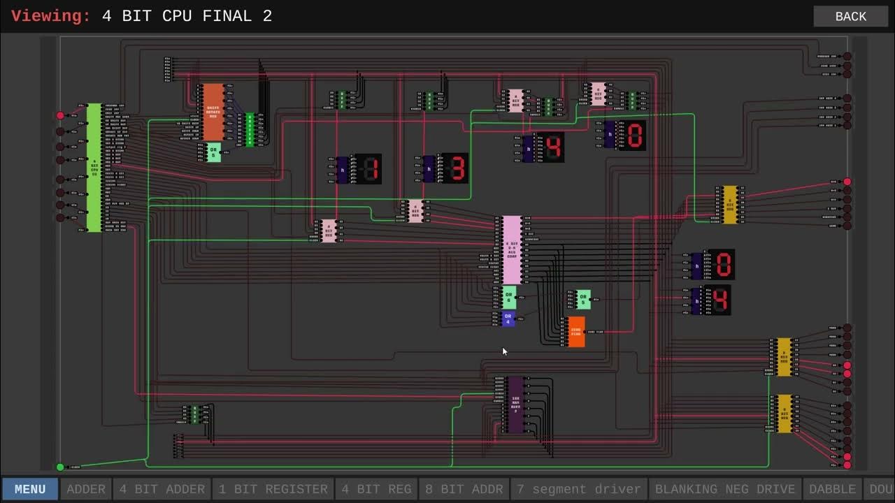 4-bit CPU. 2 displays. Digital Logic Sim. - YouTube