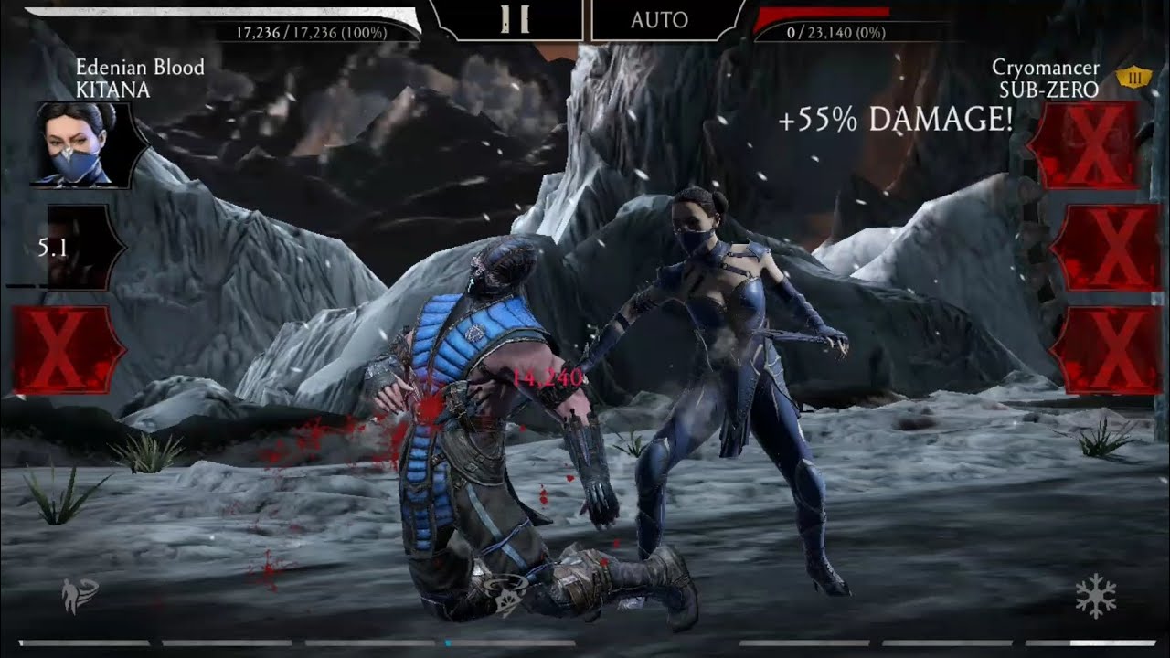MK mobile gameplay Edenian Blood Kitana fighting Sub-Zero - YouTube