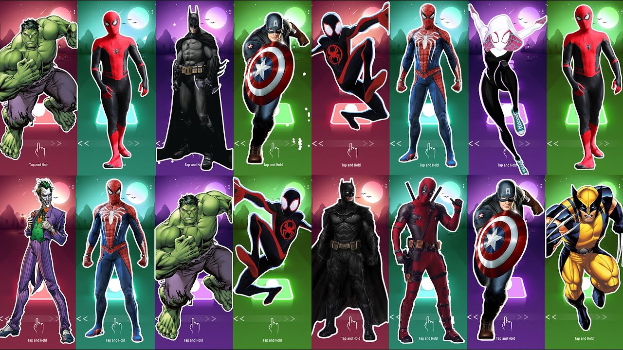 Tiles Hop SuperHero, Super MEGAMIX, ALL Characters - YouTube