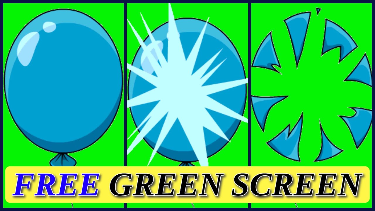 🆓 Free Green Screen 🟢 Chroma key 🎈💥 BALLOON POP Effect Animation NO ...