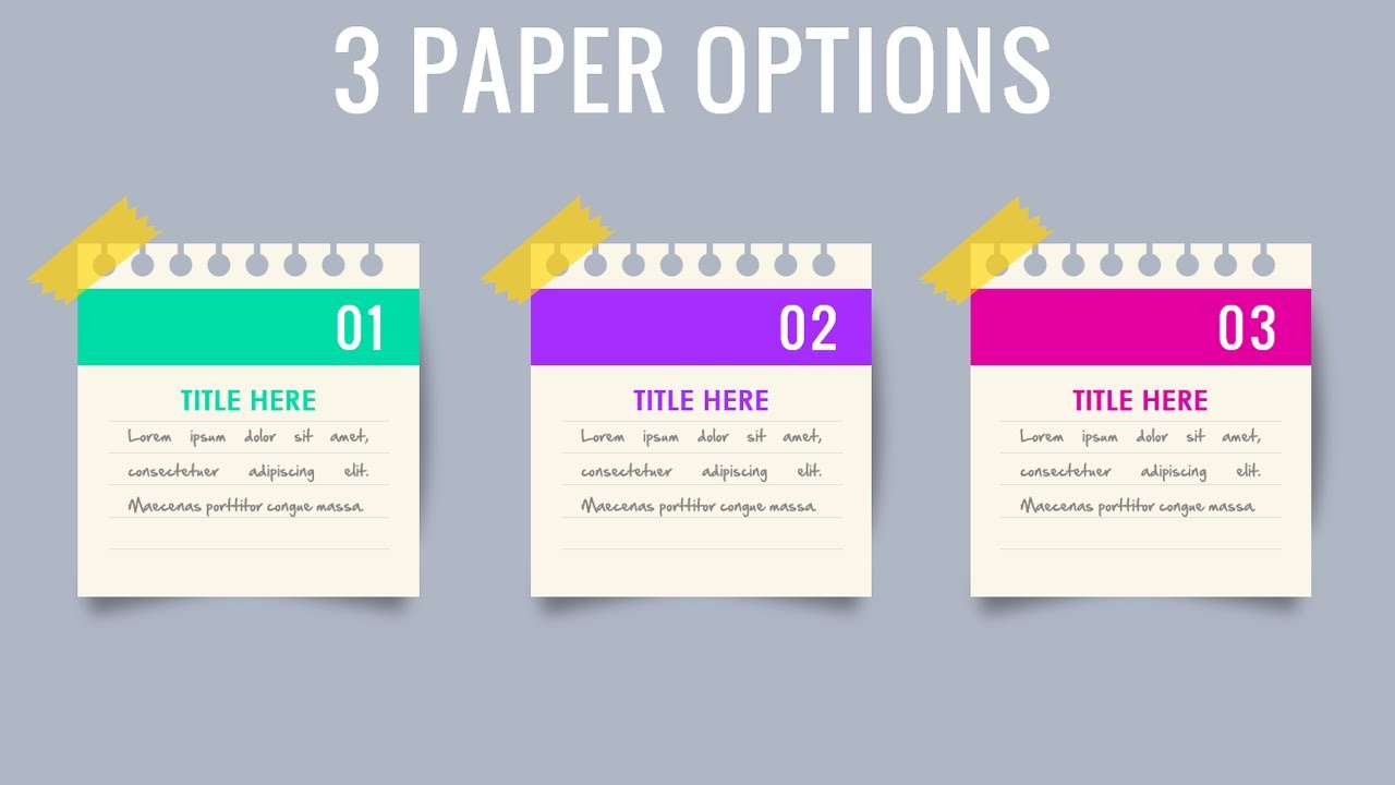 Create 3 Paper cut Options Infographic Slide in PowerPoint - YouTube