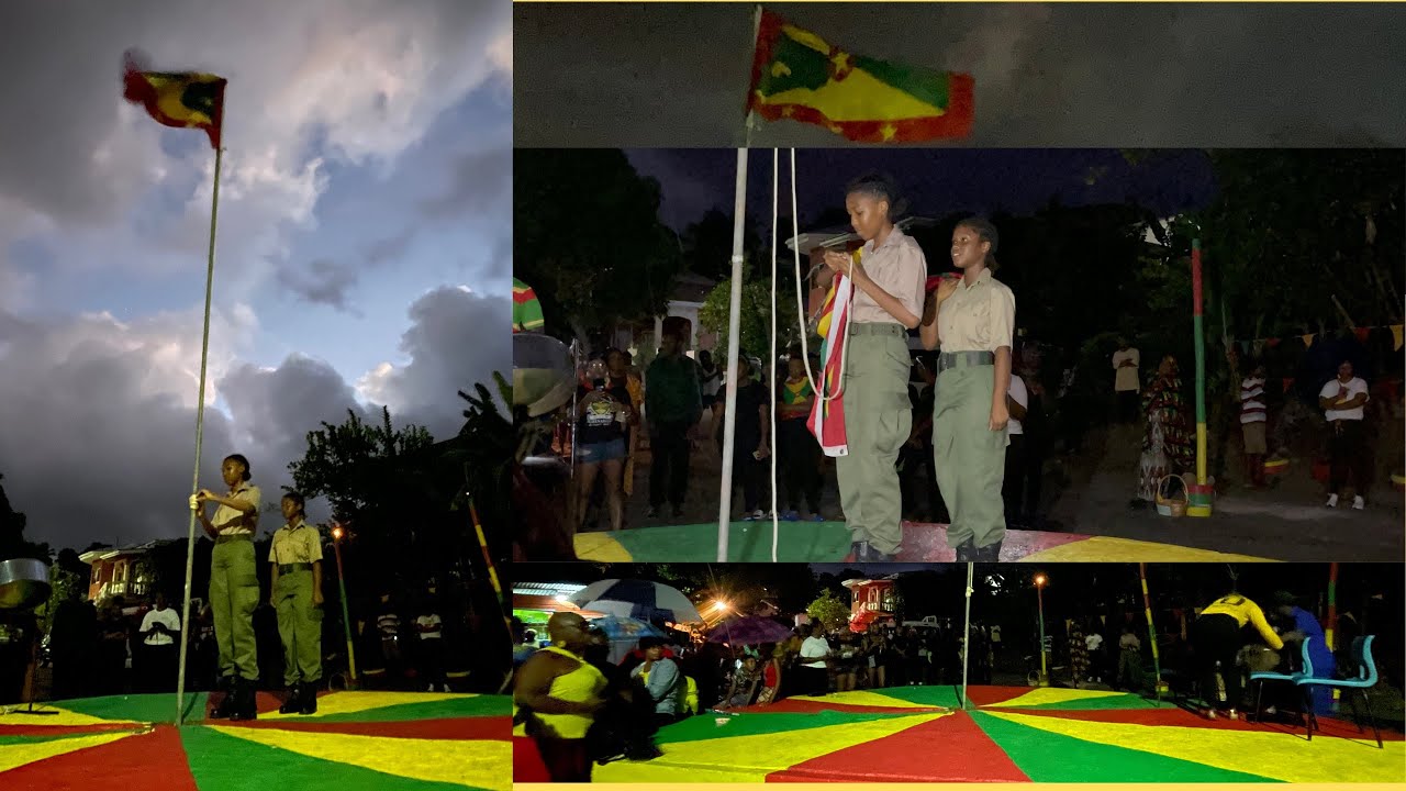 The Grenadian Flag is hoisted on year 50 in Sunset City Victoria St ...