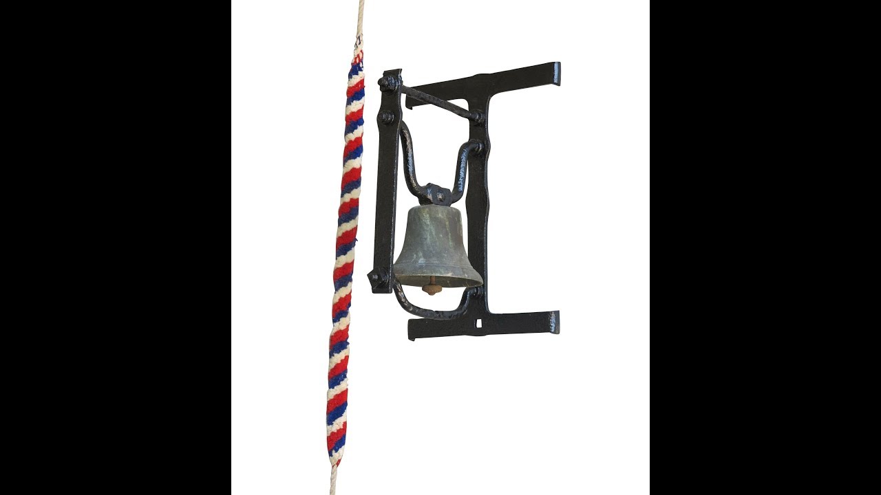 Antique Wall Mounted Bronze Calling Bell With Sally Rope - UKAA - YouTube
