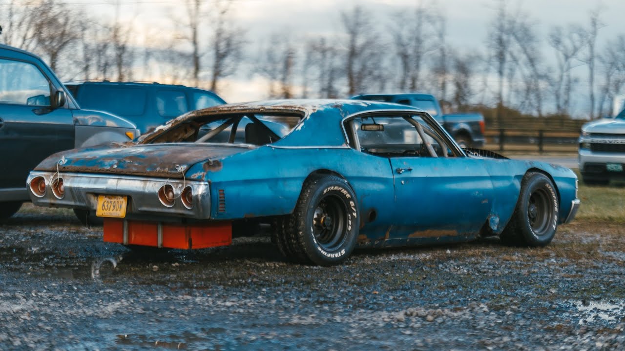 Dropping rusty 71 chevelle onto NASCAR style chassis! - YouTube