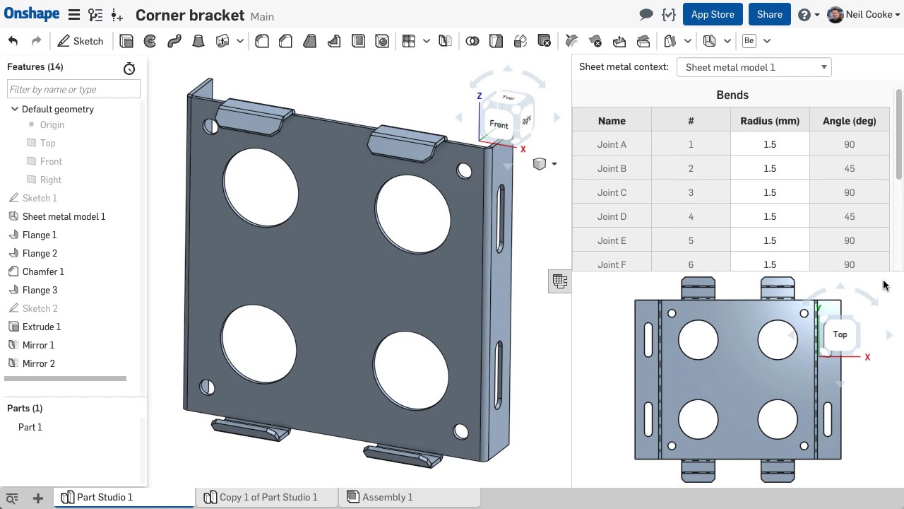 Mirror Sheet Metal | What's New in Onshape - October 19, 2017 - YouTube