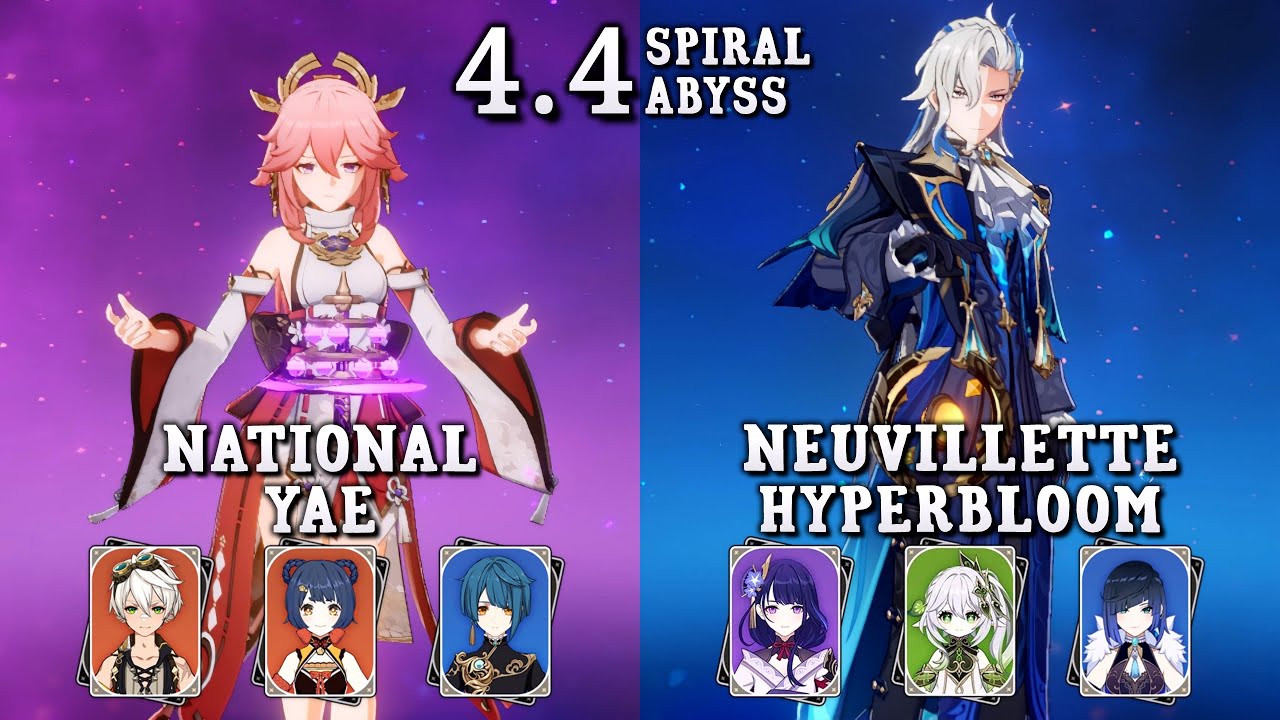 National Yae & Neuvillette Hyperbloom | Spiral Abyss 4.4 Floor 12 ...