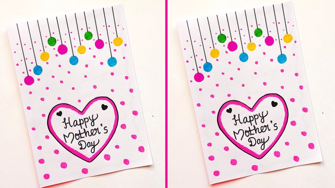 Easy and Cute Mother's day Card | White Paper Mothers day Card | How to ...