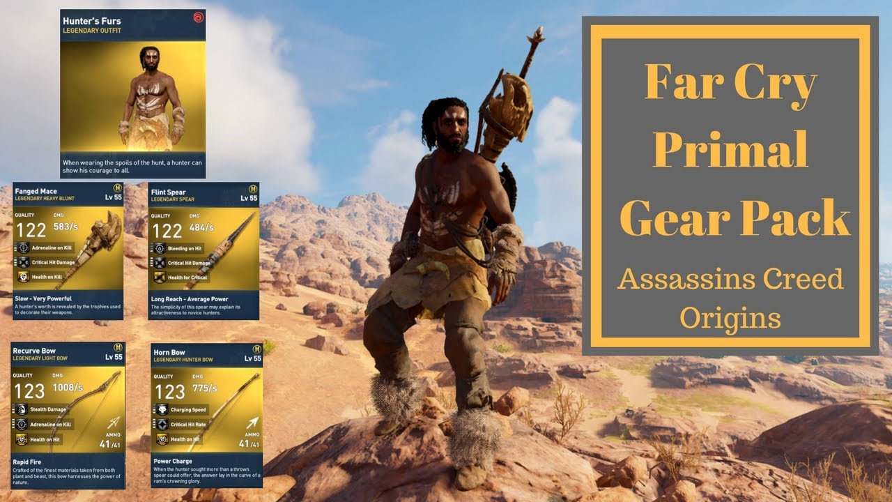 Assassins Creed Origins| Far Cry Primal Gear Pack - YouTube