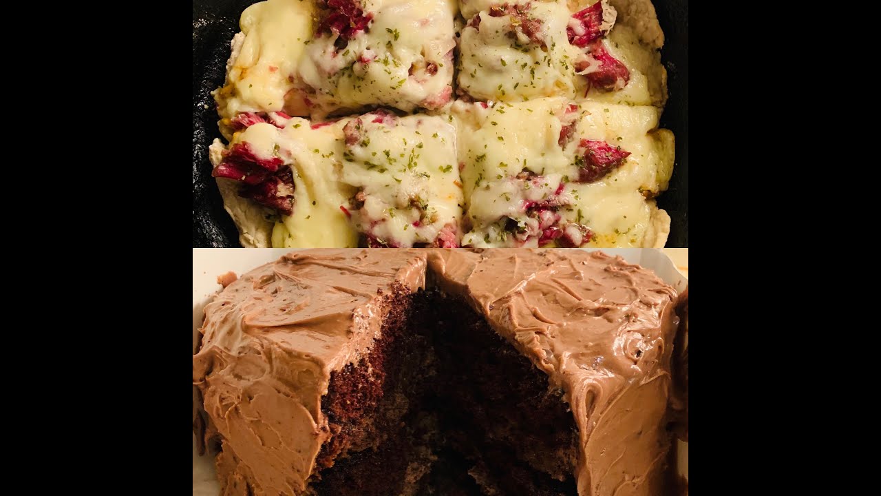 Reuben flatbread pizza; death by chocolate cheesecake - YouTube