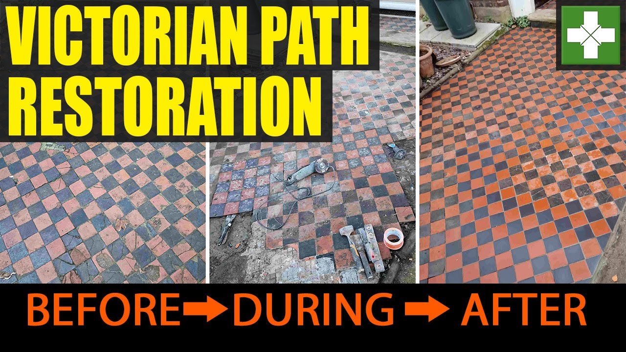 Neglected Victorian Tiled Path Repaired and Restored in Battersea - YouTube