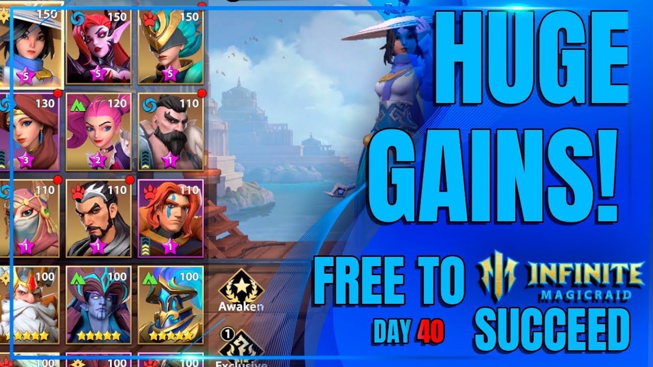 Major Gains on Day 40 Free to Succeed | Infinite Magicraid - YouTube