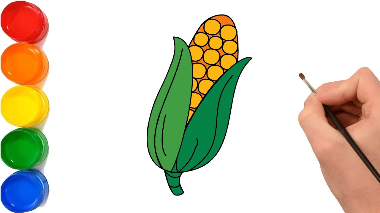 How to Draw Corn in Easy Steps | Drawing Corn for Beginners | Corn ...