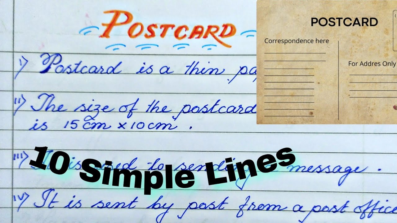10 lines on postcard in English | Postcard essay in Englsih | Few lines ...