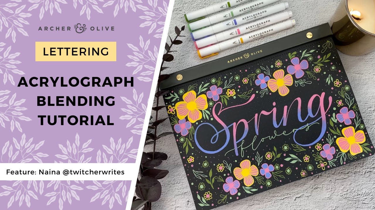 Blended Lettering Tutorial For Beginners | Acrylograph Pens - YouTube