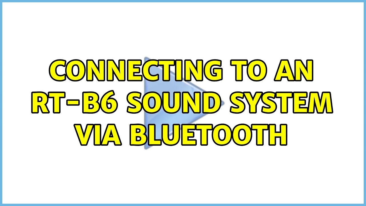 Connecting to an RT-B6 Sound System via Bluetooth - YouTube