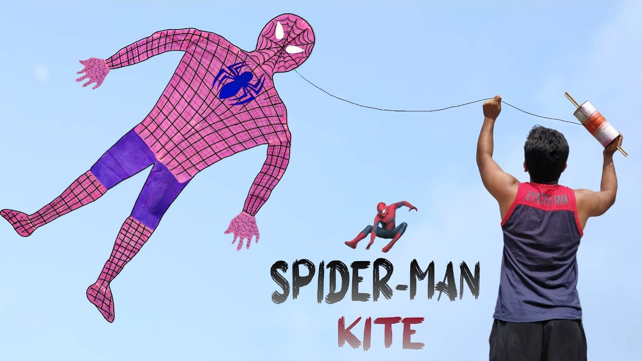 How To Make Spider-Man Kite | DIY Ideas | Superhero Kite - YouTube