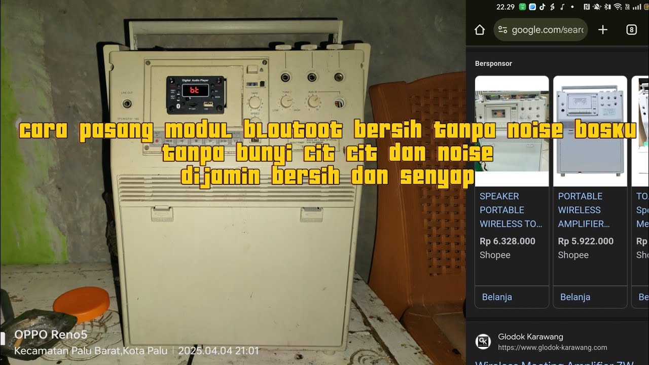 cara pasang modul bluetoot bersih tanpa noise ampli fier toa model zw ...