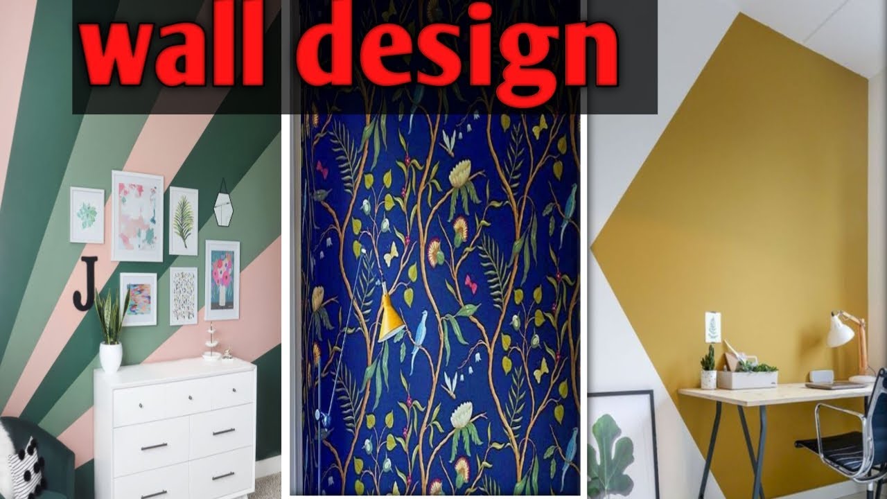 Wall painting|Wall paint designs|Easy paint designs for walls - YouTube