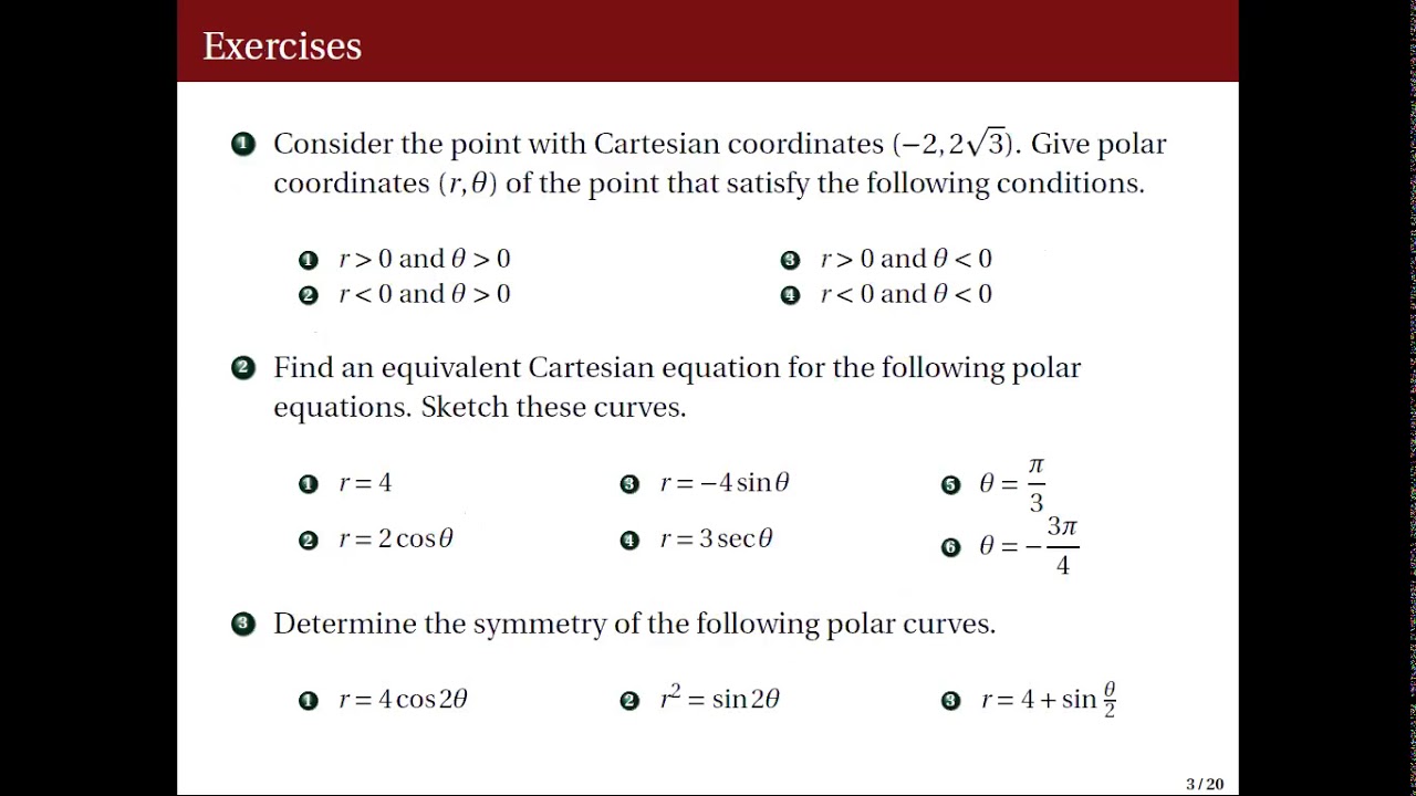 [Math 22] Disc 15 The Polar Coordinate System (Part 1 of 3) - YouTube