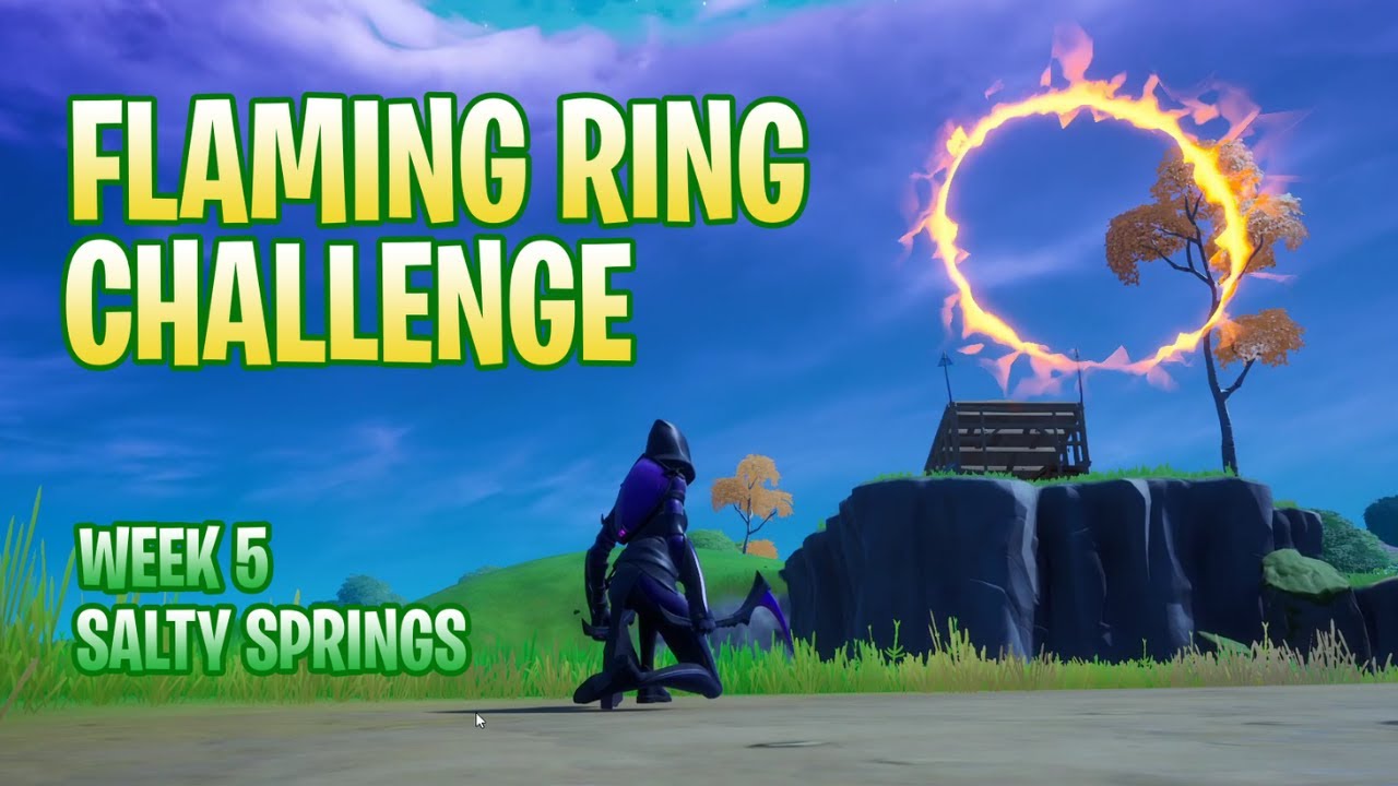 Drive a Vehicle Through Flaming Ring, Week 5 Fortnite Challenge - YouTube
