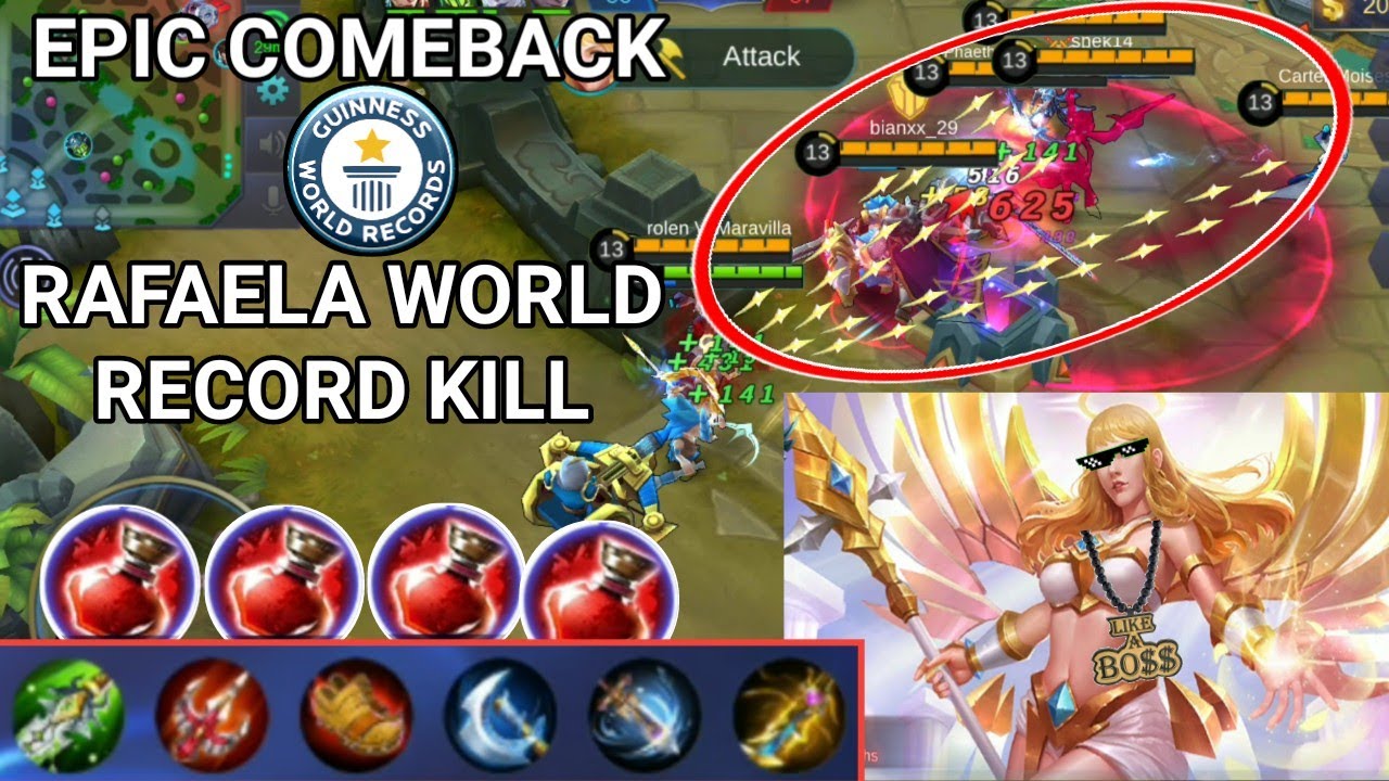 EPIC COMEBACK | RAFAELA HIGHEST KILL | BEST TROLL EVER | MOBILE LEGENDS ...