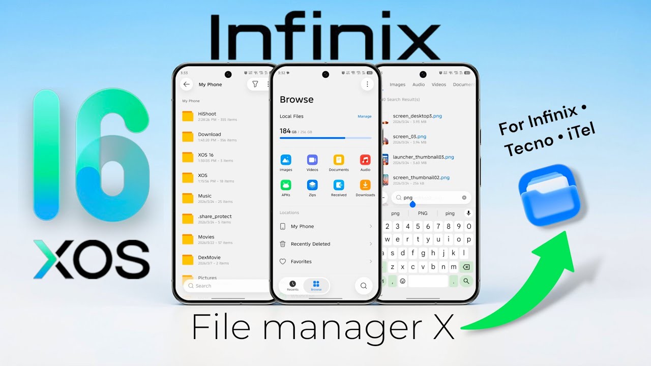 Infinix XOS 16 Update File Manager with Liquid Glass Ui for infinix and ...