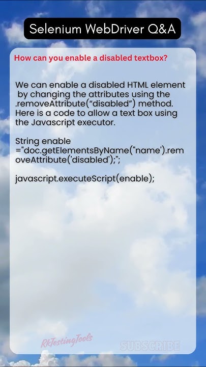 How can you enable a disabled textbox - YouTube