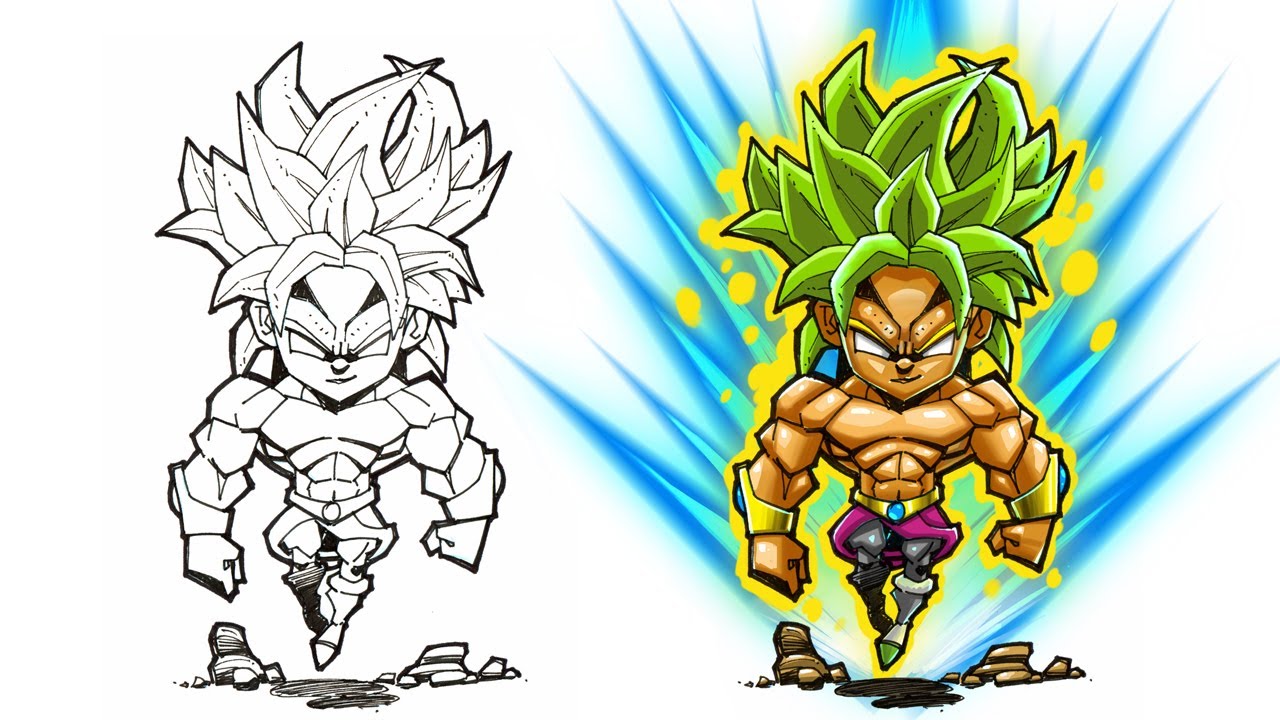 How to Draw Cartoon Broly | Easy Drawing Dragon Ball Z - YouTube