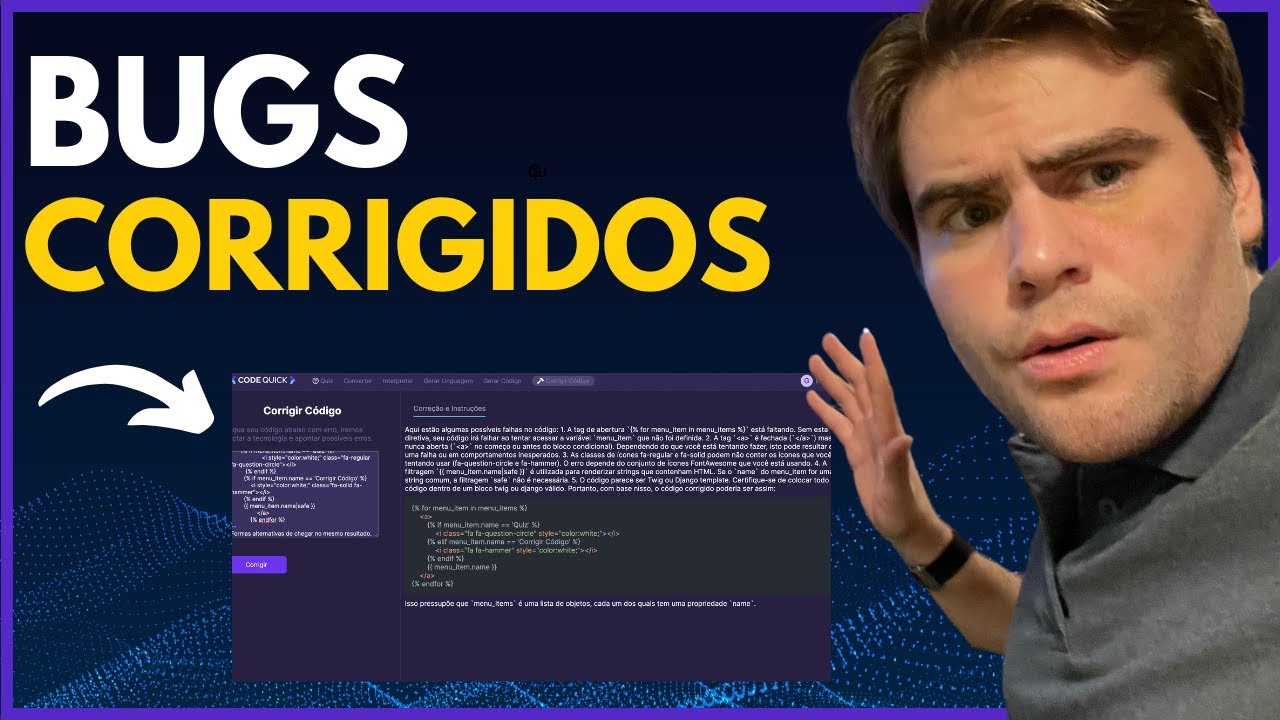 Usando nosso Aplicativo CodeQuick AI para Corrigir o Próprio Aplicativo (usando I.A) - YouTube