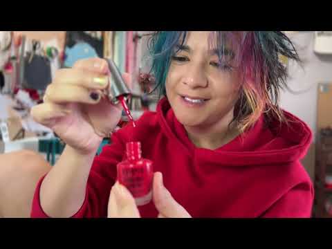 Quietly painting my toenails red