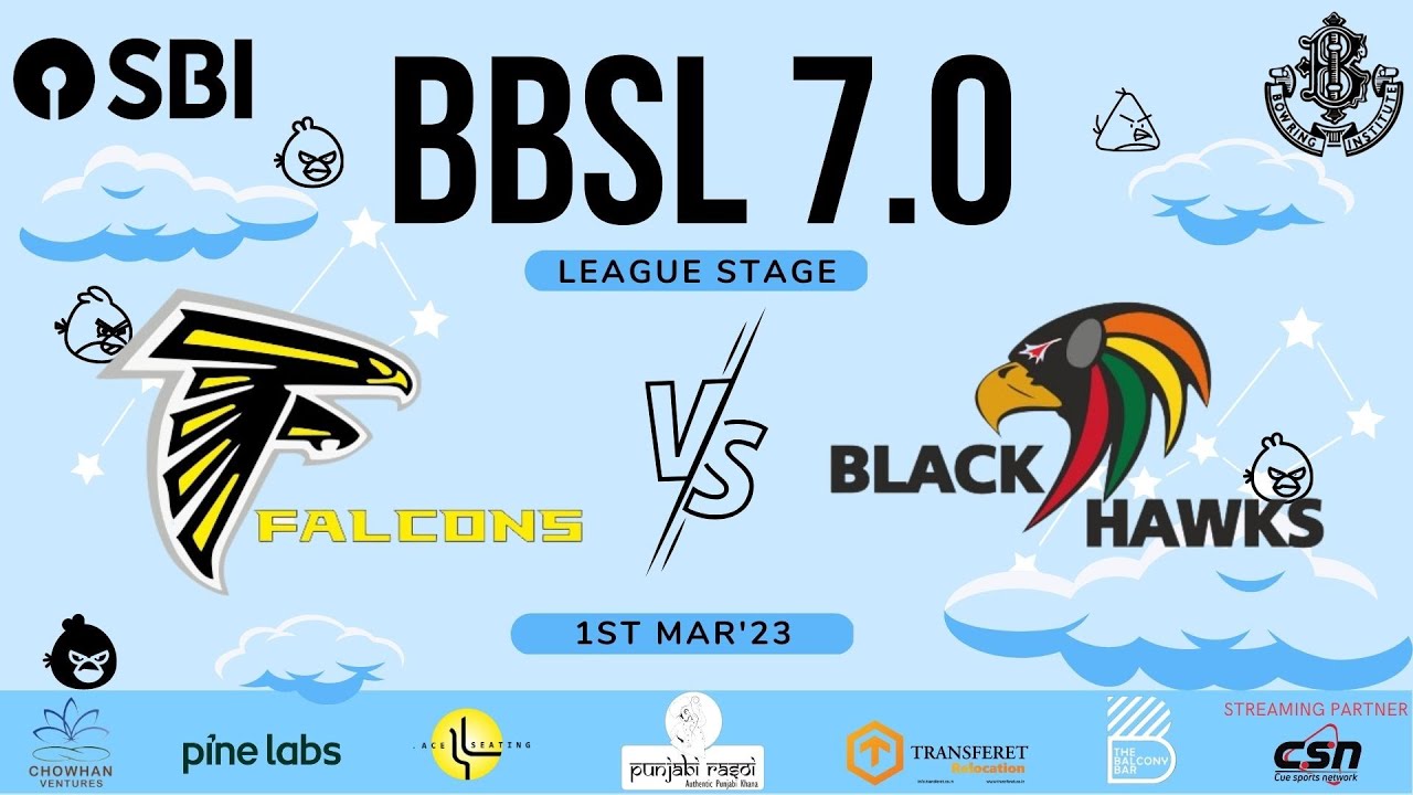 BBSL 7.0 - FALCONS Vs BLACK HAKWS - 1/3/23 - YouTube