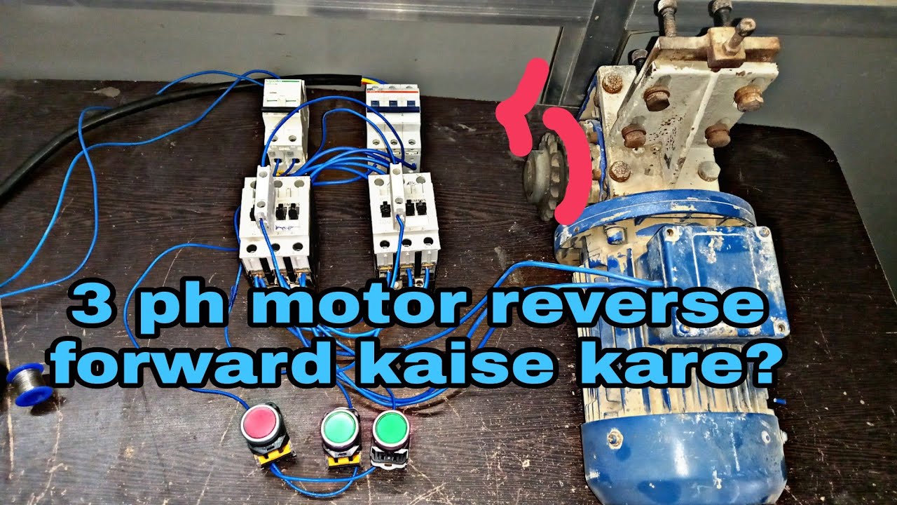 3phase motor reverse forward controlling|with push button||up down ...