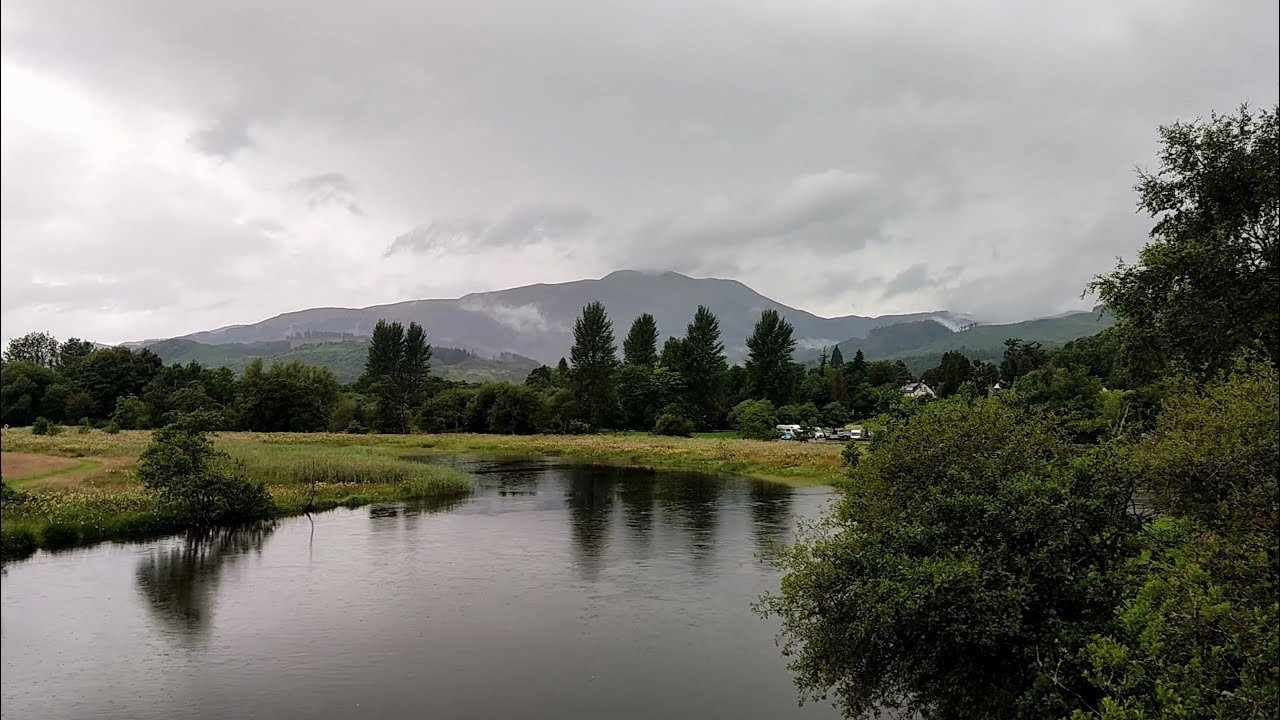 Rainy Day Finding a View of Ben Ledi Mountain from Callander, Scotland ...