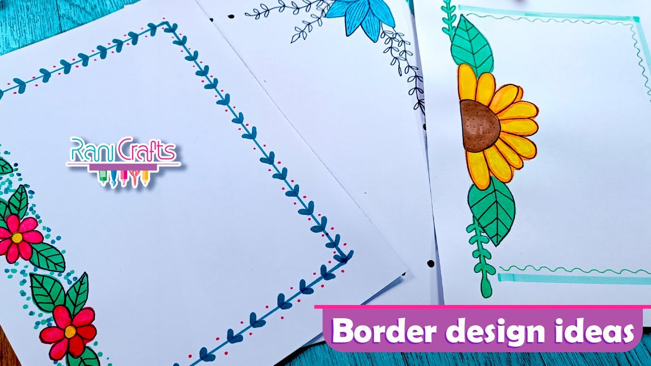 Quick and Easy Flower Border Designs for Project File 🌼 - YouTube