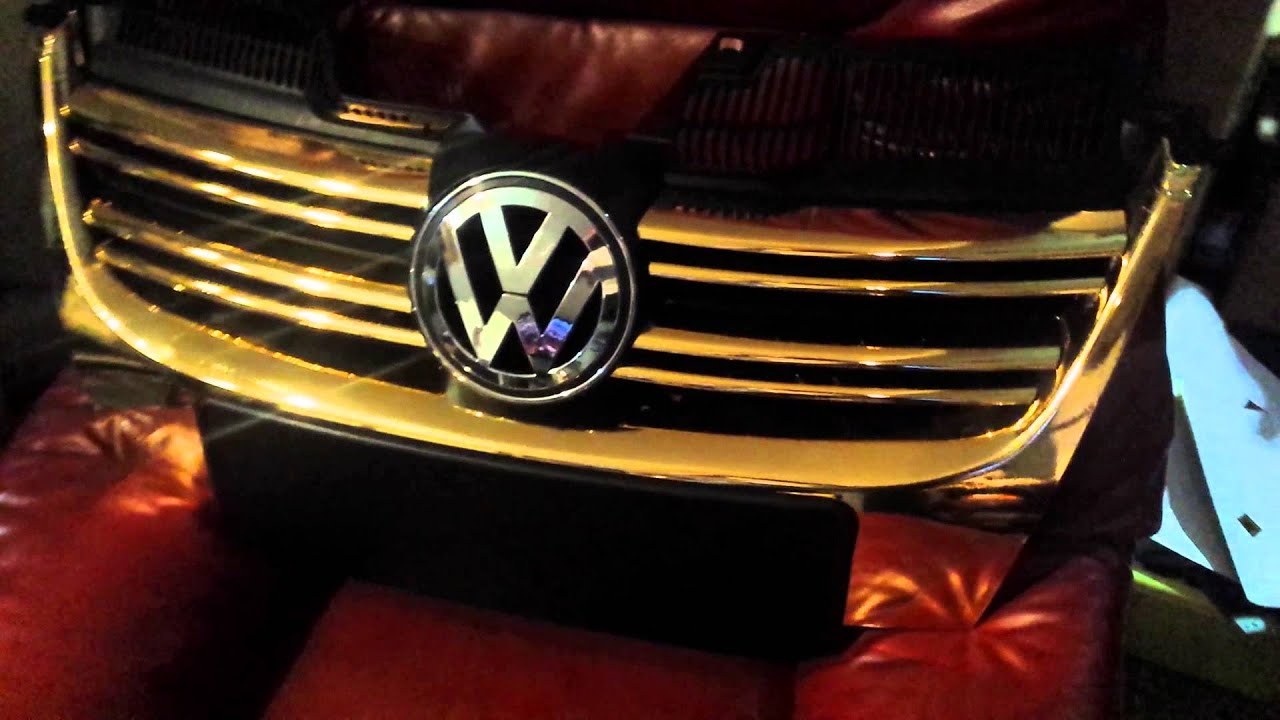 Vw mk5 gti grill vinyl wrapped gold - YouTube