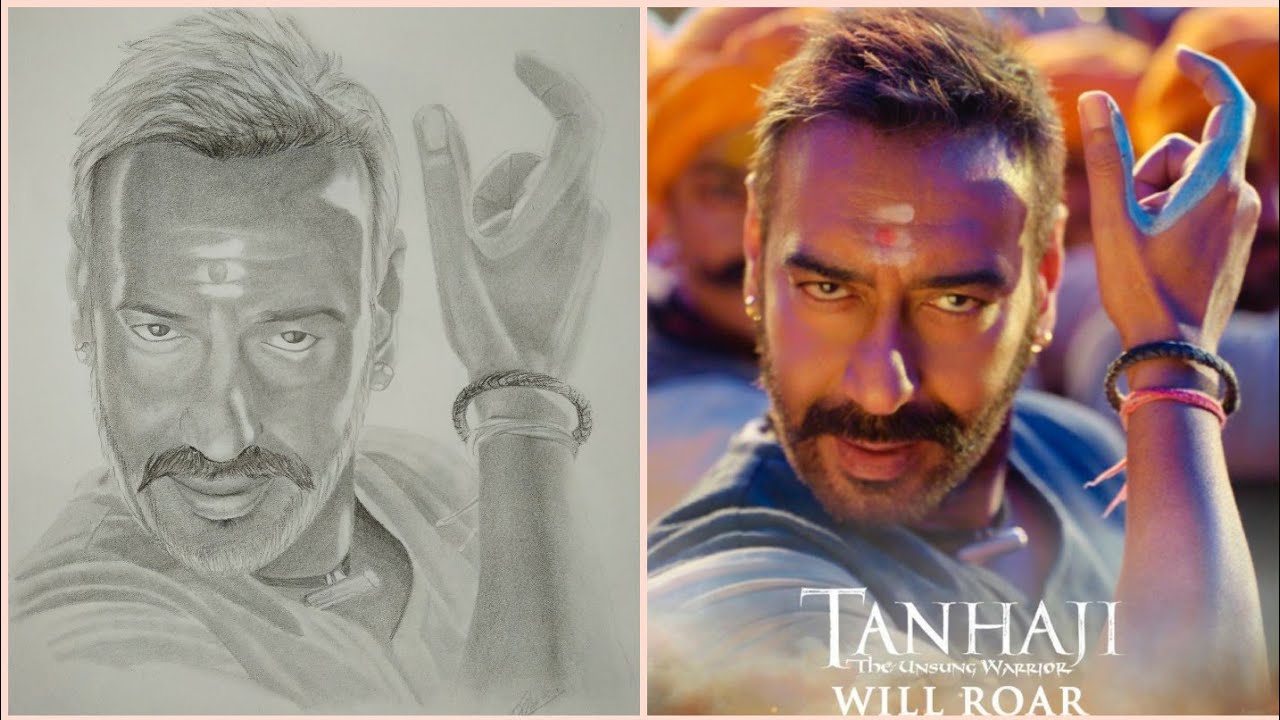 Tanhaji Sketch | Ajay Devgan Tanhaji Look Sketch | Ajay Devgan | How To ...