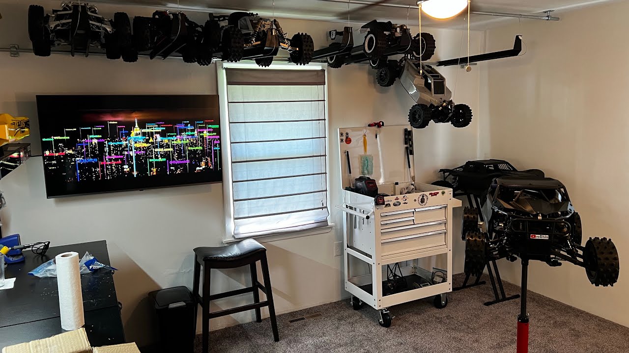 Custom 1/5 scale rc storage rack - YouTube