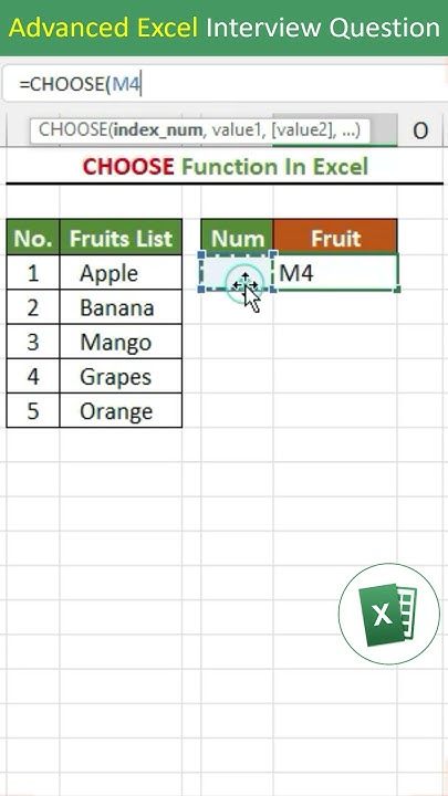 CHOOSE function in excel | CHOOSE formula in excel | Relative Reference ...