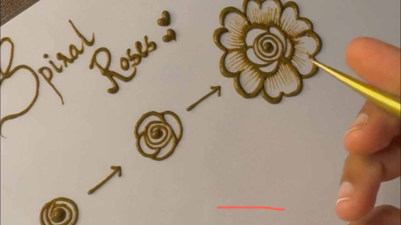 How to: draw roses 🌹 in henna designing | step by step Mehendi classes ...